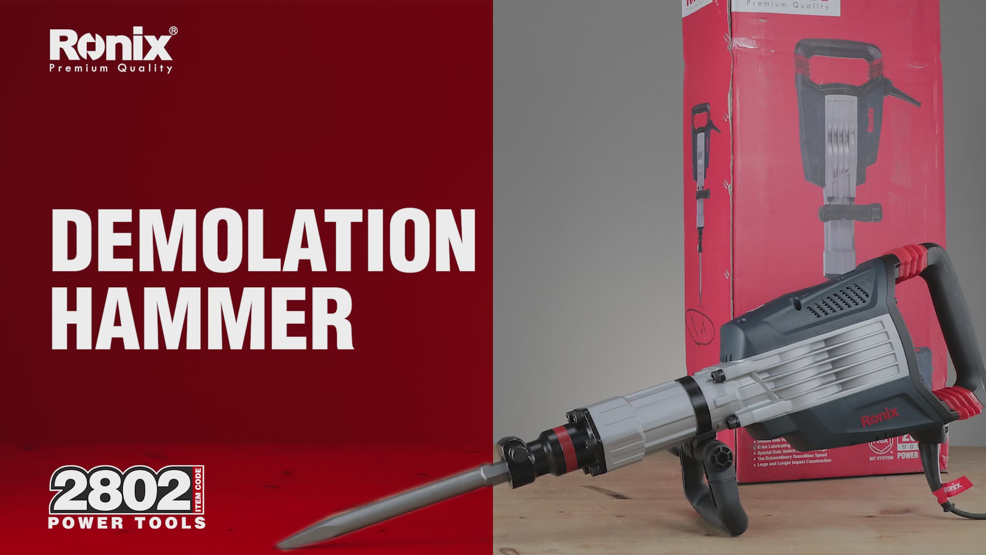 چکش تخریب برقی 14 کیلویی 48 ژول - 2802 | Ronix Iran